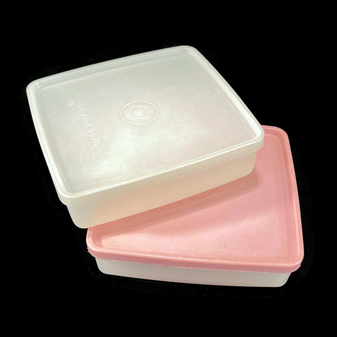 Vintage Tupperware Square-a-way Container, Lid CHOICE, Sheer, Sheer ...