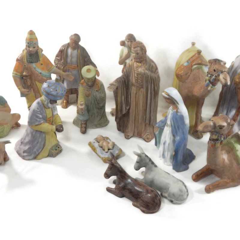Ceramic Nativity Set - Etsy
