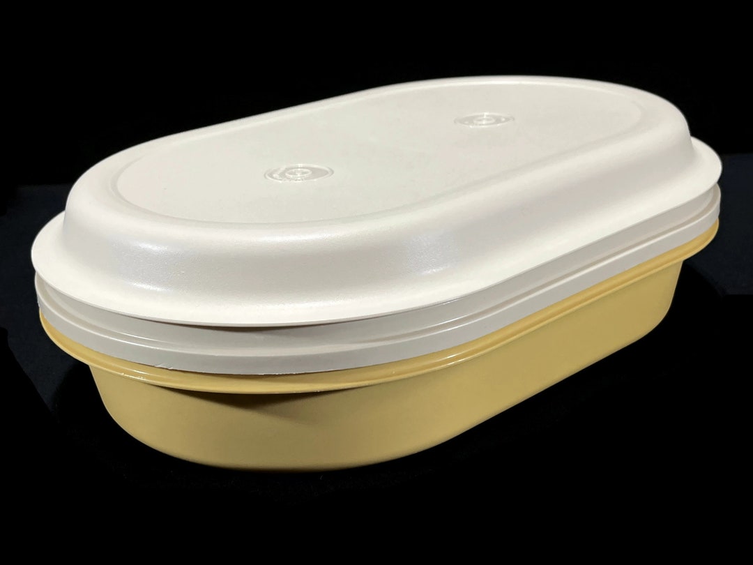 Vintage Tupperware Double Server Bowl, Lid, Platter Harvest Gold ...