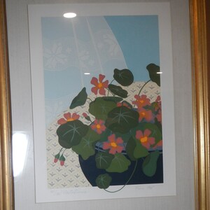 Vintage Susan Fiori Framed, Signed, Numbered Print - "nasturtiums" 1985 ...