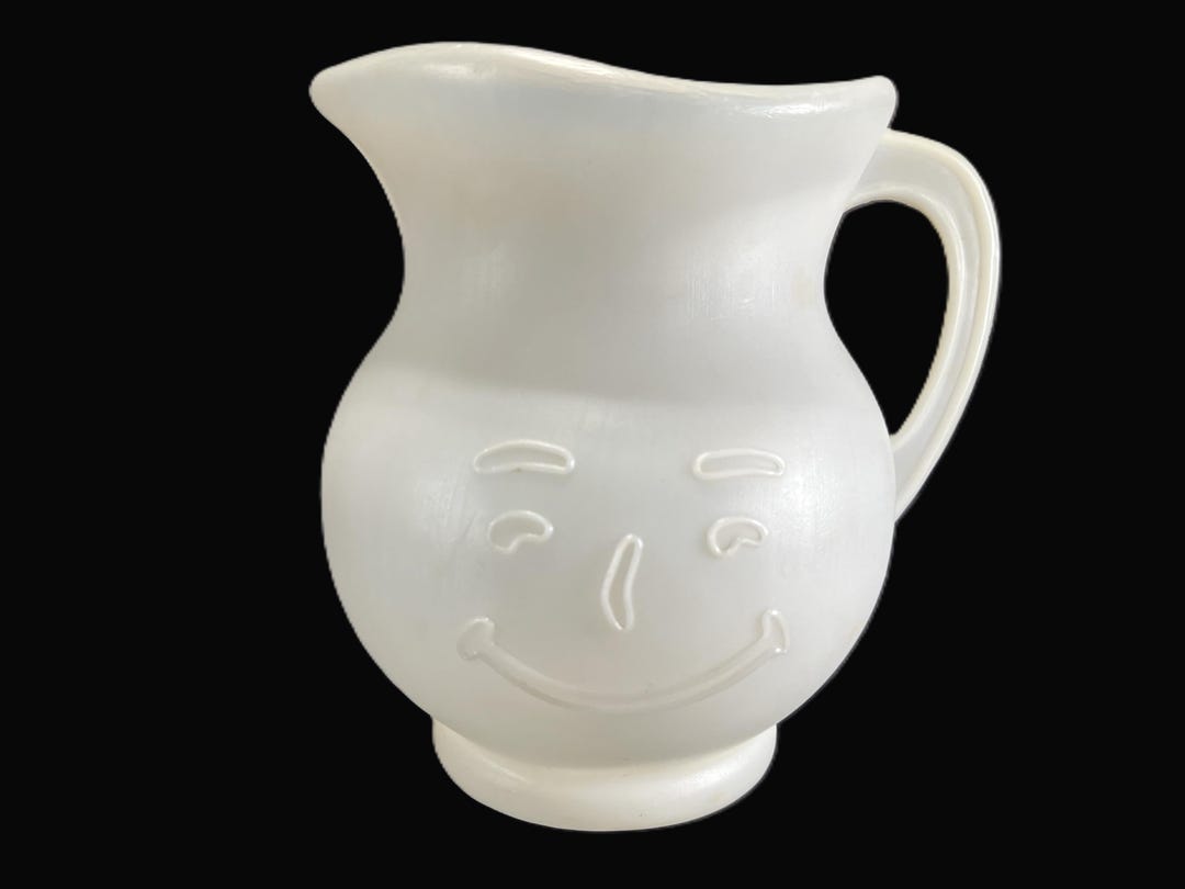 Vintage Kool-aid Pitcher, Lid 1980s 2 Quart, Opaque, Plastic Beverage ...