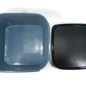 Vintage Tupperware Modular Mate Square 2 With Lid Gray, Grey, Black ...