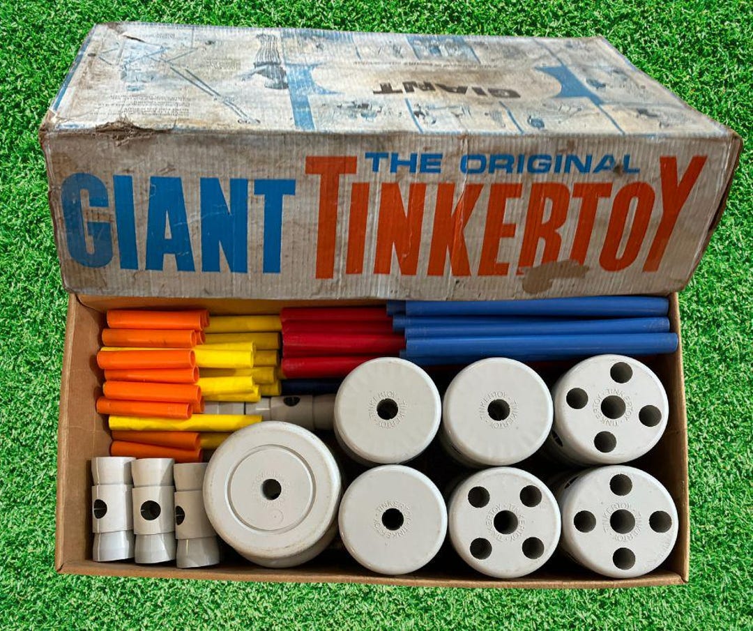 RARE Vintage GIANT Tinker Toy Set - Questor Education Products Co., No ...