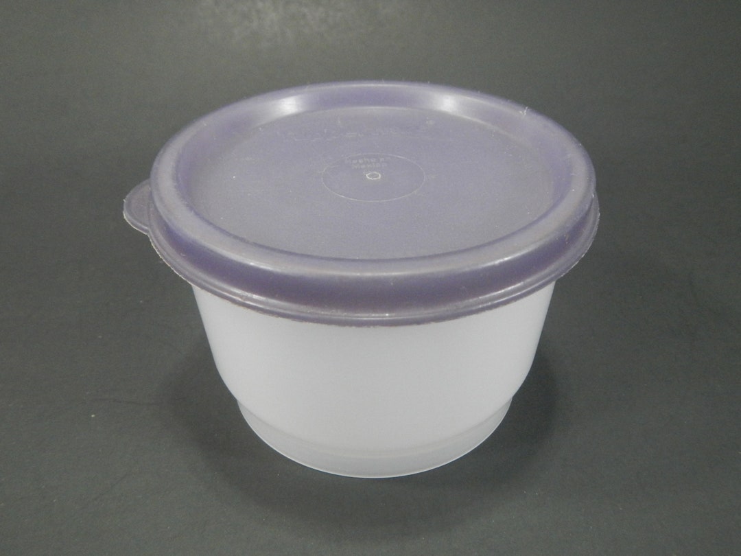 Vintage Tupperware Snack Cup, Lid Sheer Ice, Purple Lid, 4 Oz Retro ...