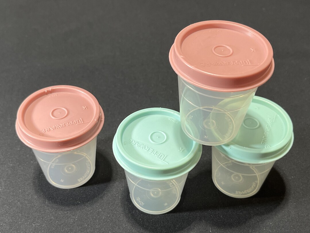 Vintage Tupperware Midget Containers, Lids - Set of 4, 2 Oz, #101 ...