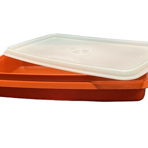 Vintage Tupperware Deli Keeper Container & Lid Paprika Orange, Sheer ...