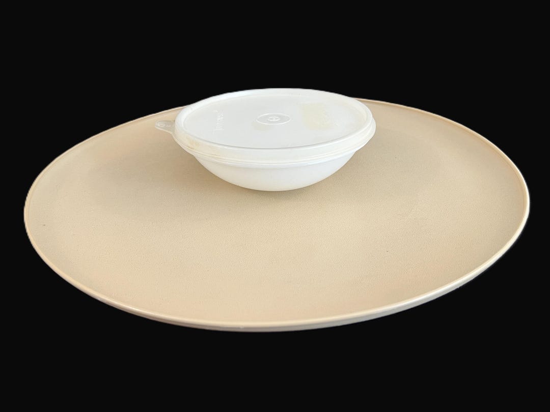 Vintage Tupperware 3pc Dip-n-serve Serving Platter With Bowl - 492, Tan ...