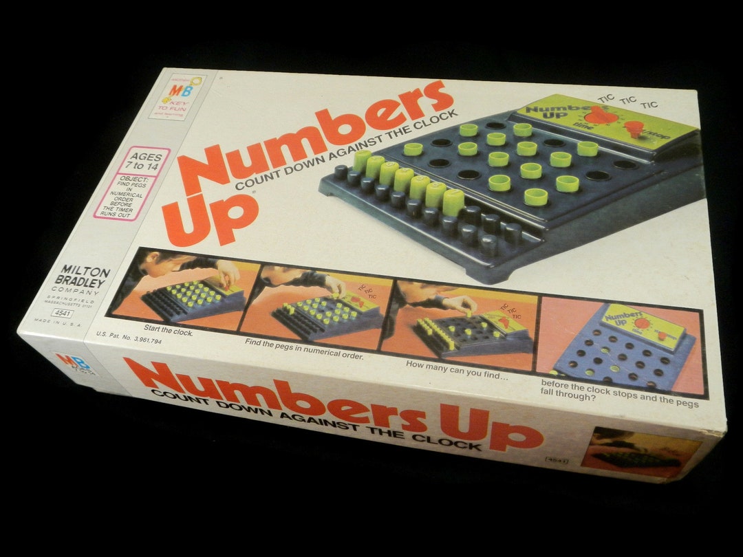 Vintage Numbers up Game Milton Bradley, 454-1, 1975, COMPLETE Action ...