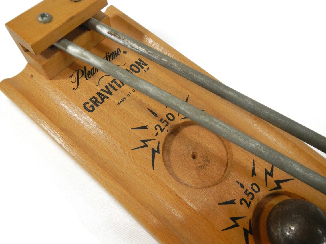 Vintage Gravitation Game Wood Metal Rods & Ball - Etsy