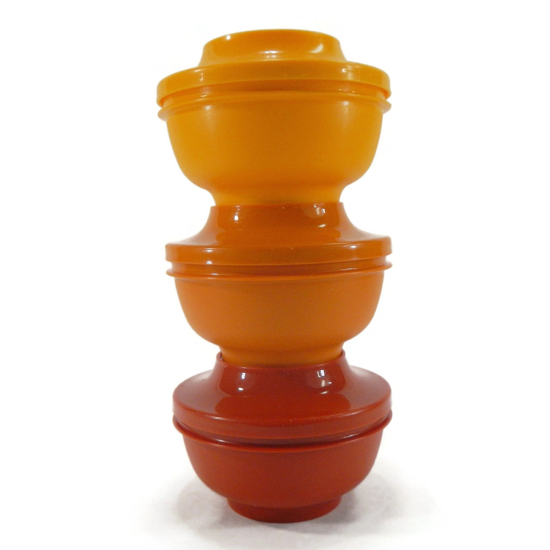 Vintage Tupperware Oriental Bowls, Lids Set of 3, Seal-n-serve, 1970s ...