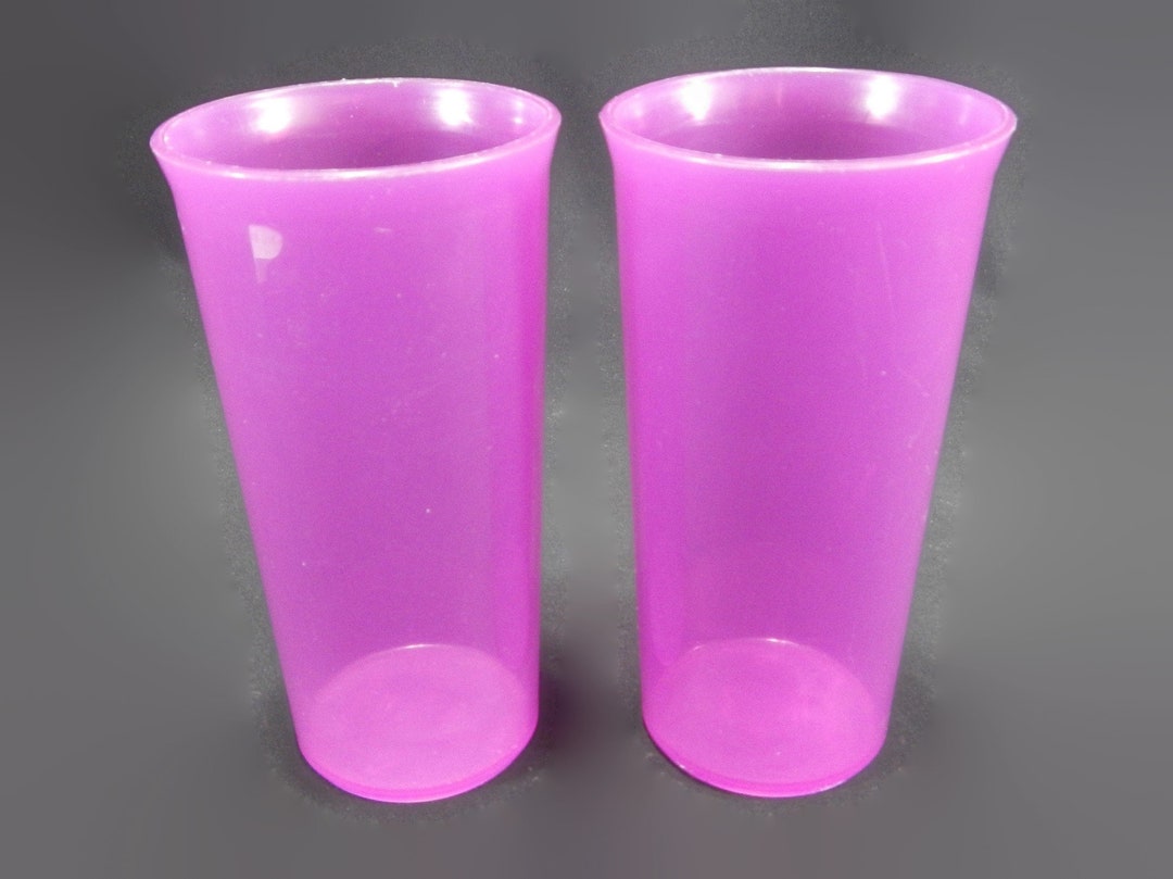Vintage Tupperware Tumblers or Cups - Set of 2, Purple, 9 Oz, #6377 ...