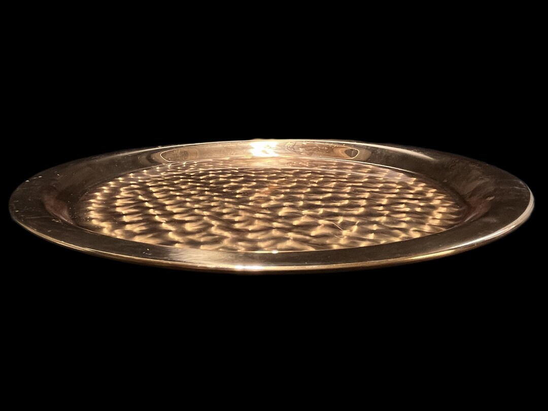 Vintage Solid Copper Tray - 12.5" Round, Serving, Plate, 1950s ...