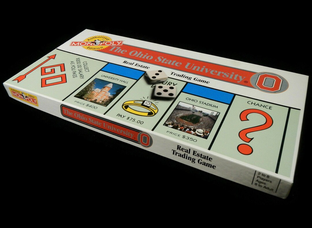 Vintage the Ohio State University Monopoly Board Game - Hasbro, 1997 ...