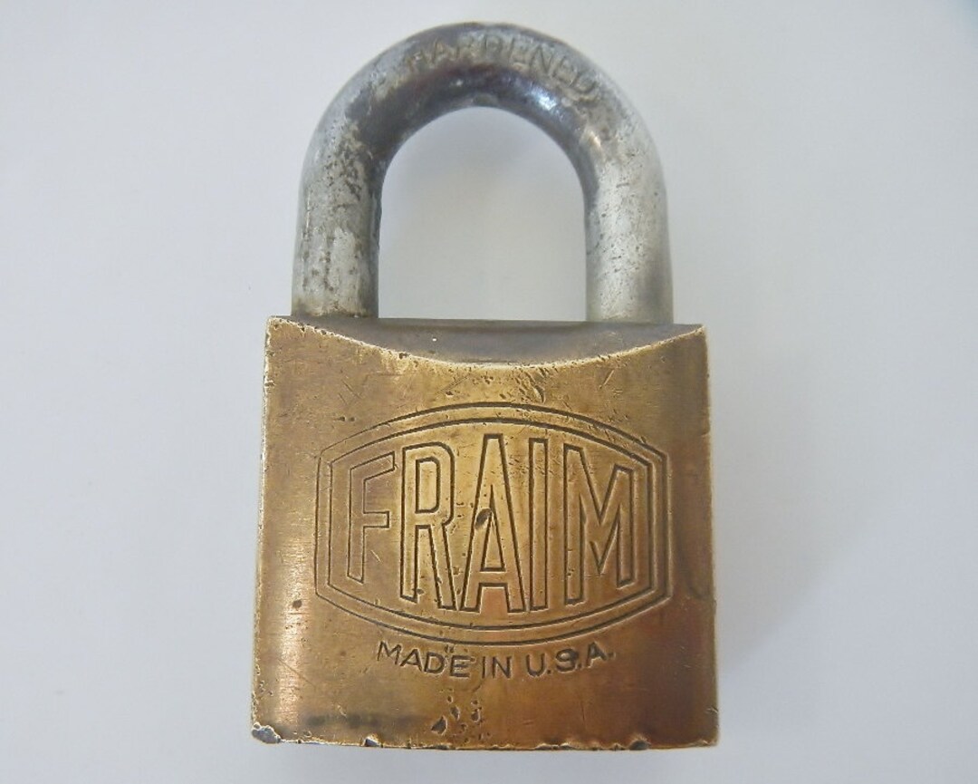 Vintage Fraim Pad Lock Brass Steel No Key Industrial - Etsy