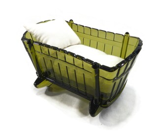 Indiana Glass Green Cradle Candy Dish - Etsy