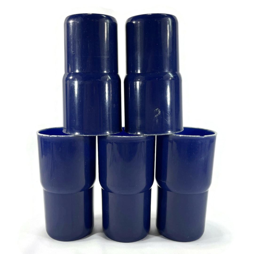 Vintage Tupperware Tumblers, Set of 5 Navy Blue, 12 Oz, 2412, Wear to ...