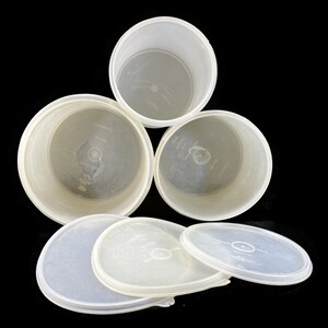 Vintage Tupperware Canister Set, Lids Set of 3, Sheer, Round, Nesting ...
