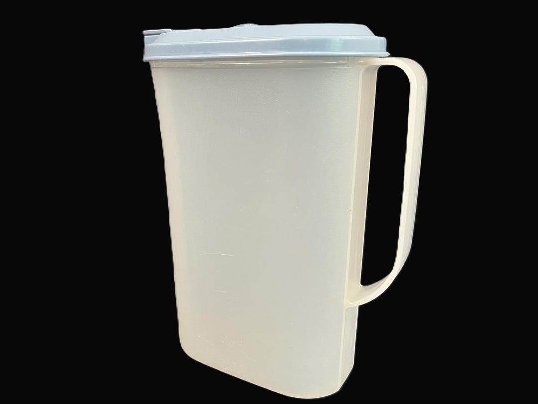 Vintage Tupperware Slimline Pitcher With Lid, Flip Cap - Sheer, Blue ...