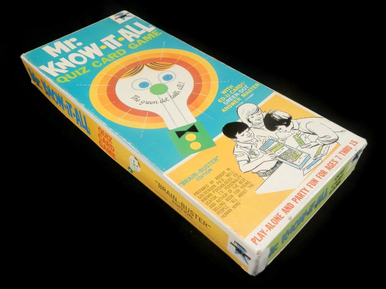 RARE Vintage Mr. Know-it-all Board Game- Brain Buster Ed., 1967, #650 ...