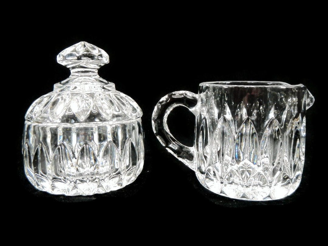 Vintage Creamer and Sugar Set- Gorham, Althea Pattern, Lead Crystal ...
