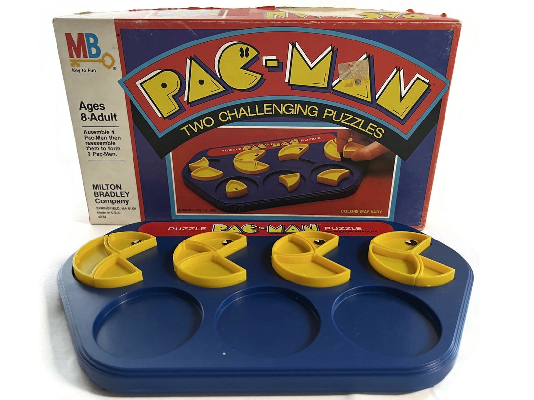Vintage Pac-man Puzzle Milton Bradley, 4234, 1982 COMPLETE, 2 Puzzles ...