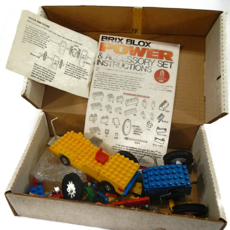 Vintage Brix Blox Building Blocks & Power Accessory Set - 1970s, Sears ...