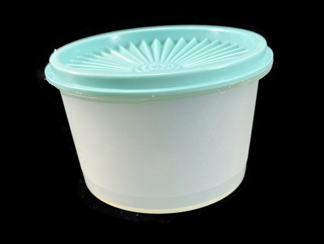 Vintage Tupperware Mini Canister, Lid - Sheer, Teal Lid, 1297 ...