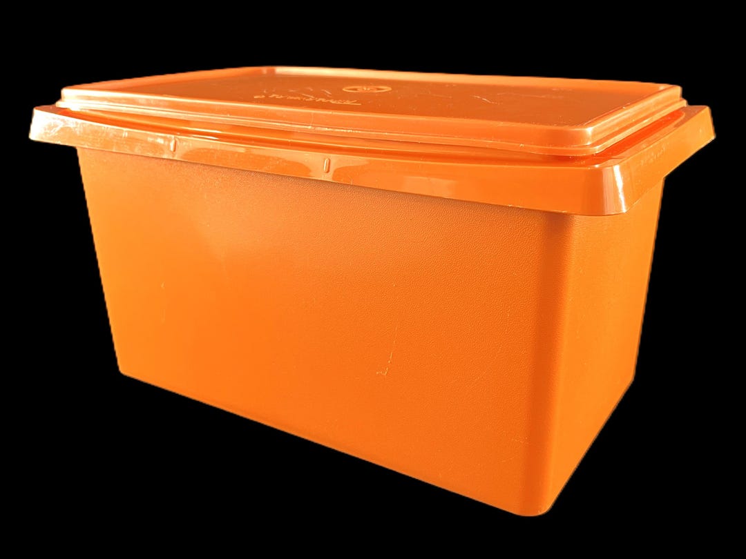 Vintage Tupperware Carry All Container With Lid - NO Handle, Orange ...