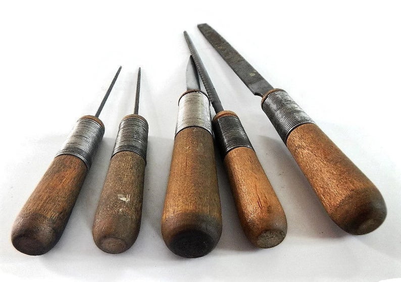 Vintage Set of 5 Hand Tools Files Filing Rasp Awl Lenox - Etsy