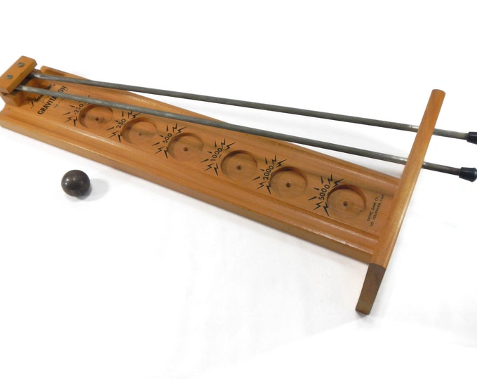Vintage Gravitation Game - Wood, Metal Rods & Ball, Pleasantime Games ...