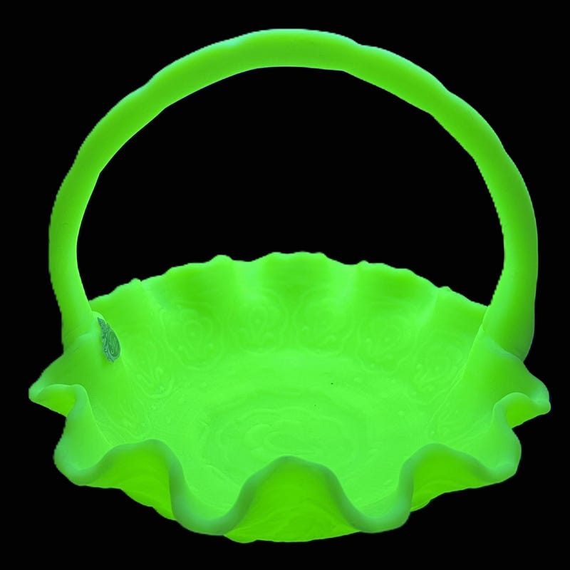Uranium Glass Brides Basket - Etsy