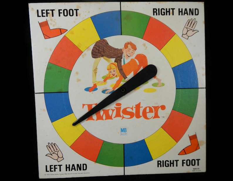 Vintage Twister Game -milton Bradley, No. 4645, 1966 - Fun Family Game ...