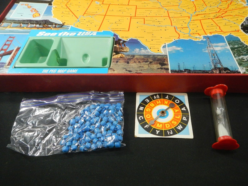 Vintage See the USA Peg Map Board Game - Cadaco, #257, 1968, 2-6 ...