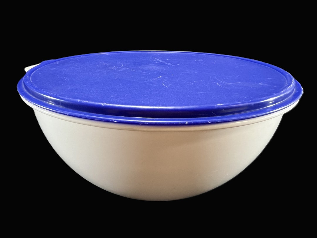 Vintage Tupperware Thatsa Bowl With Lid Very Large, White, Blue, 2539 ...