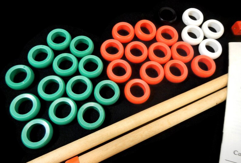 Vintage Carrom Wood Game Board Sticks & Pieces 108P | Etsy