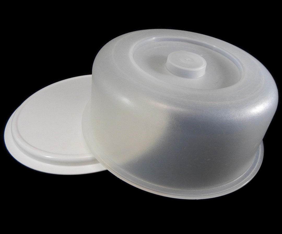 Vintage Tupperware 8" European Cake Taker - Sheer, White, Round - 1970s ...