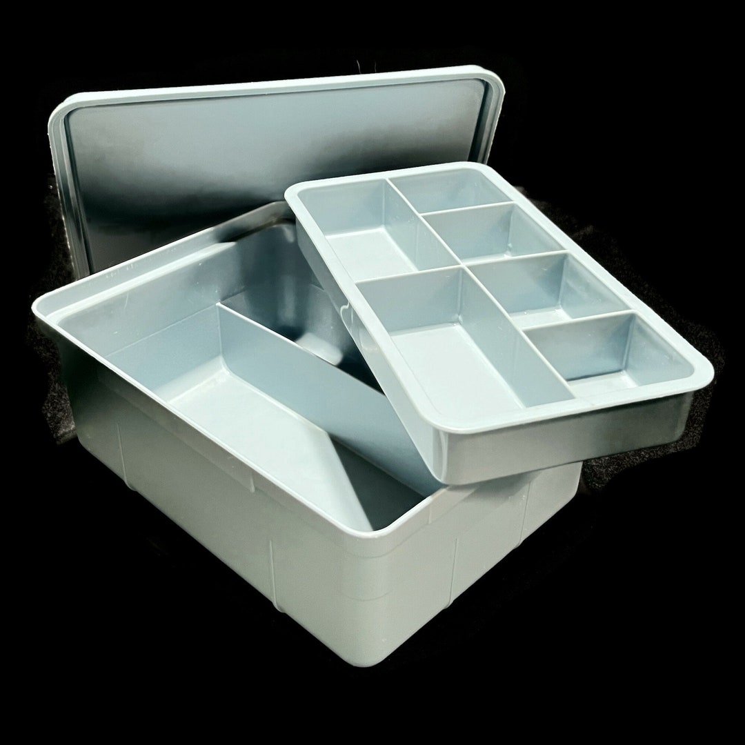 Vintage Tuppercraft Stow-n-go Craft Container, Lid, Tray 1579, Blue ...