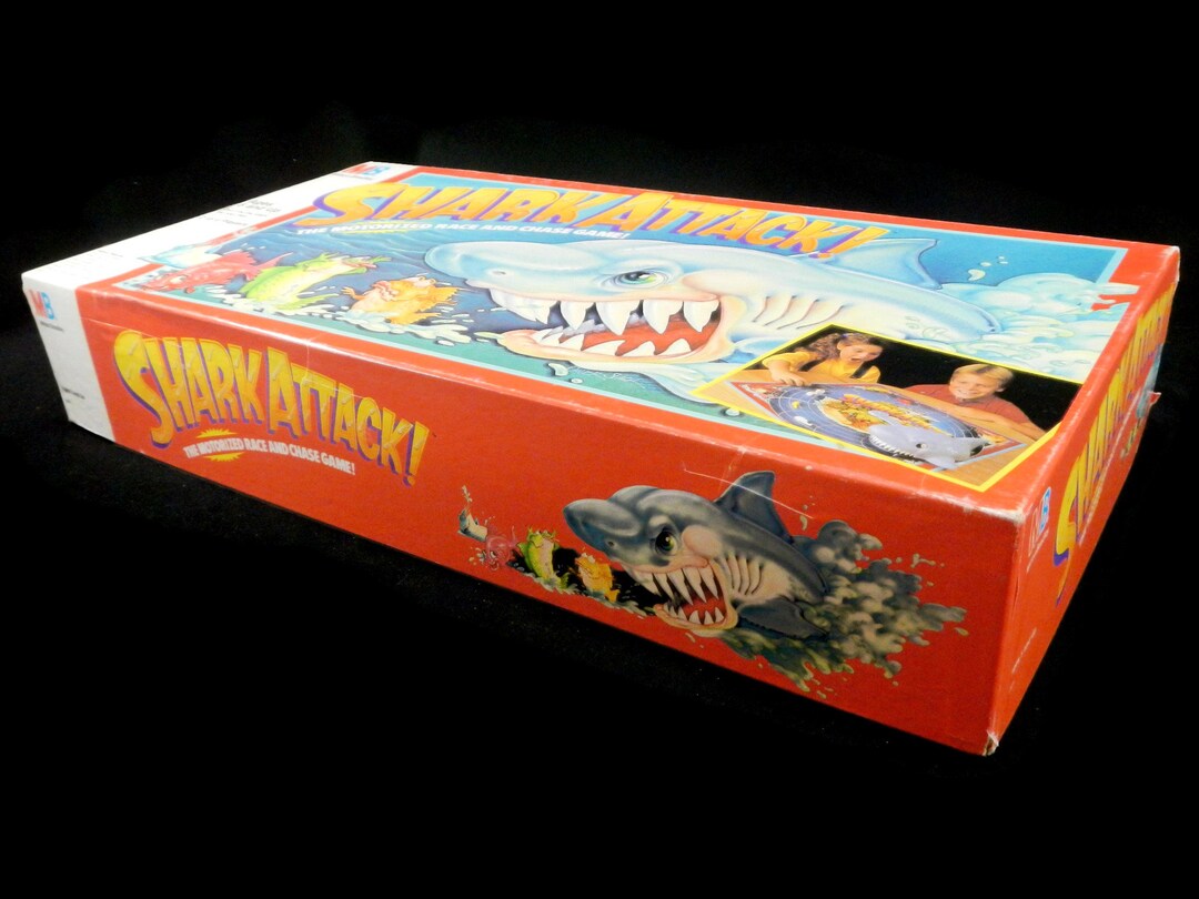 Vintage Shark Attack Board Game Milton Bradley, 1988, Complete Game ...