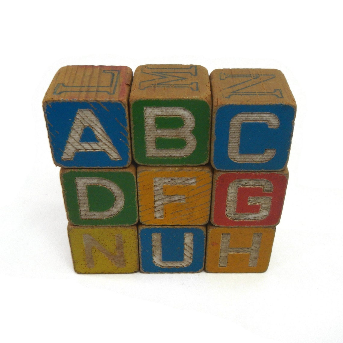 Vintage Disney Wooden Building Blocks - 1.25" Sq, Set of 9, 1940s-1960s ...