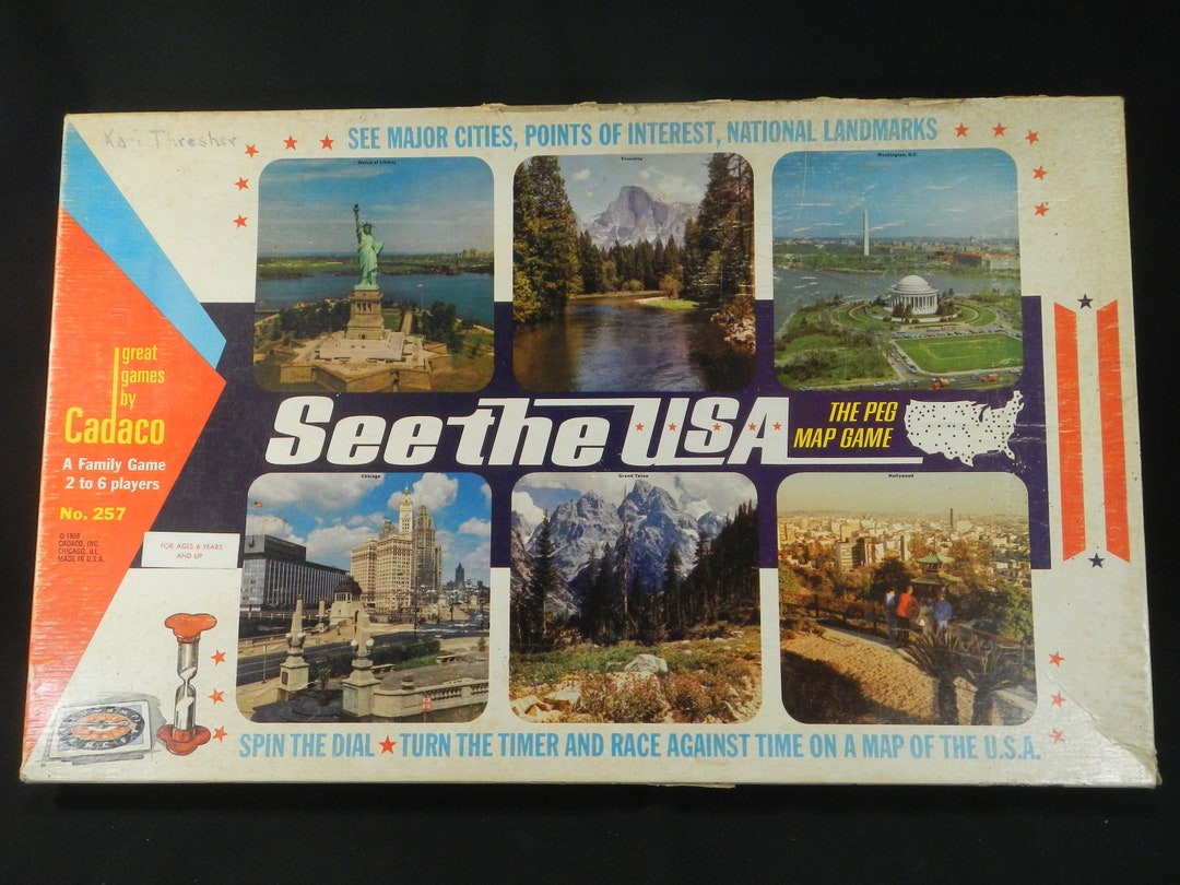 Vintage See the USA Peg Map Board Game - Cadaco, #257, 1968, 2-6 ...