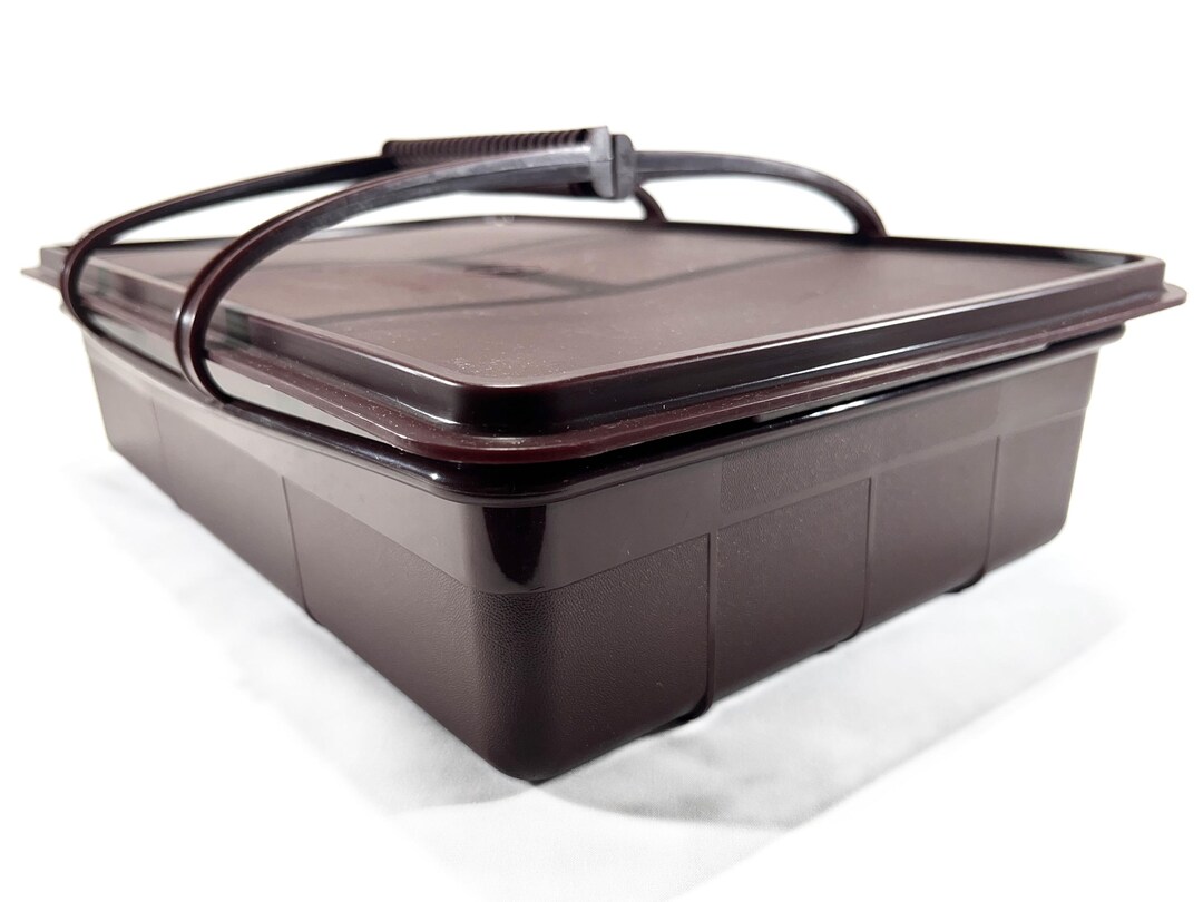 Vintage Tupperware Tuppercraft Organizer, Lid, Handle - Brown, 1970s ...