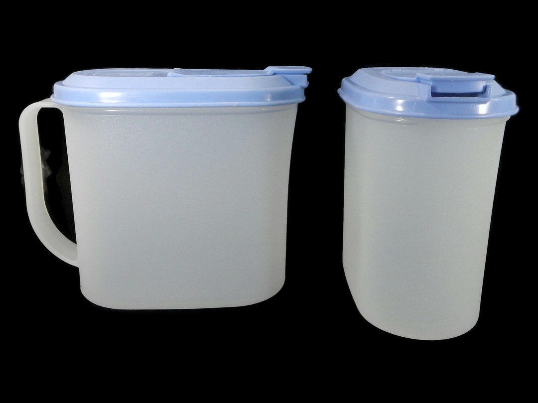 Vintage Tupperware Slimline Pitcher, Lid, Flip Cap Sheer, Periwinkle ...