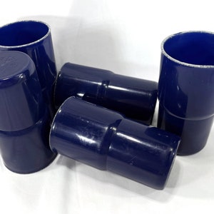 Vintage Tupperware Tumblers, Set of 5 Navy Blue, 12 Oz, 2412, Wear to ...