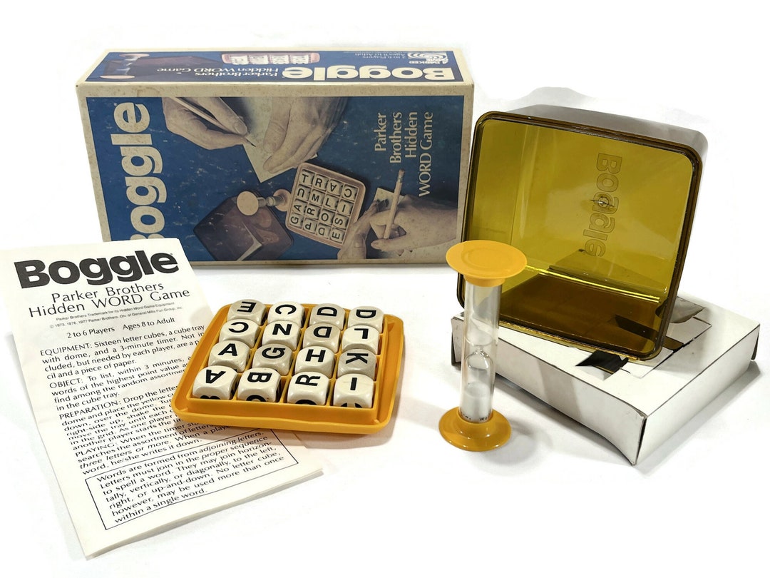 Vintage Boggle Hidden Word Game Parker Bros, 1976 104, Word Search Fun ...