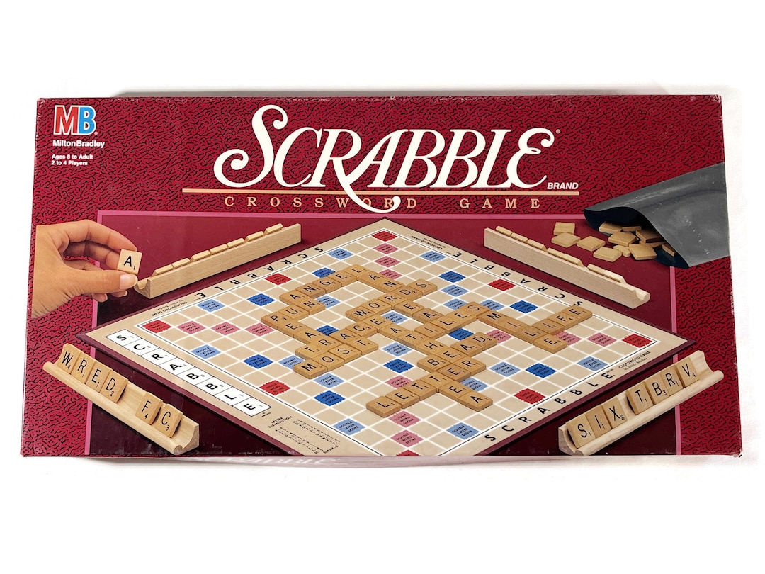 Vintage Scrabble Board Game Milton Bradley, Ages 8 to Adult, Complete ...