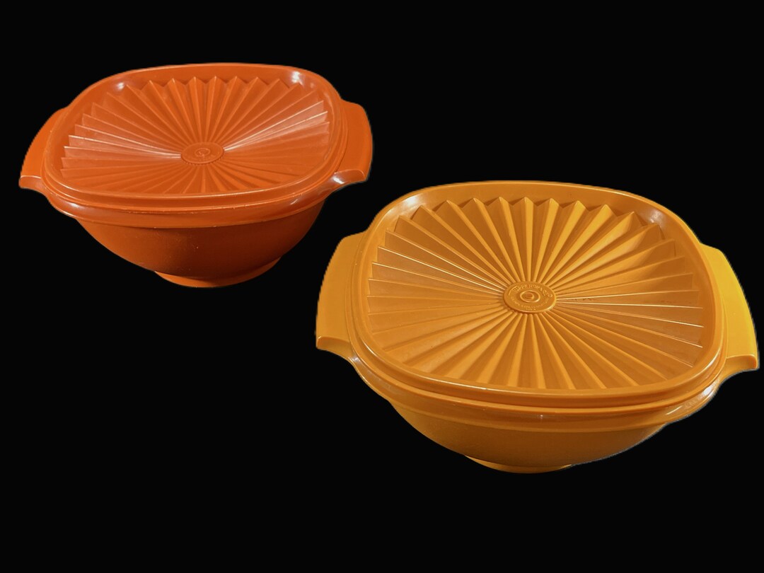 Vintage Tupperware Servalier Bowl, Lid CHOICE, Pumpkin or Burnt Orange ...
