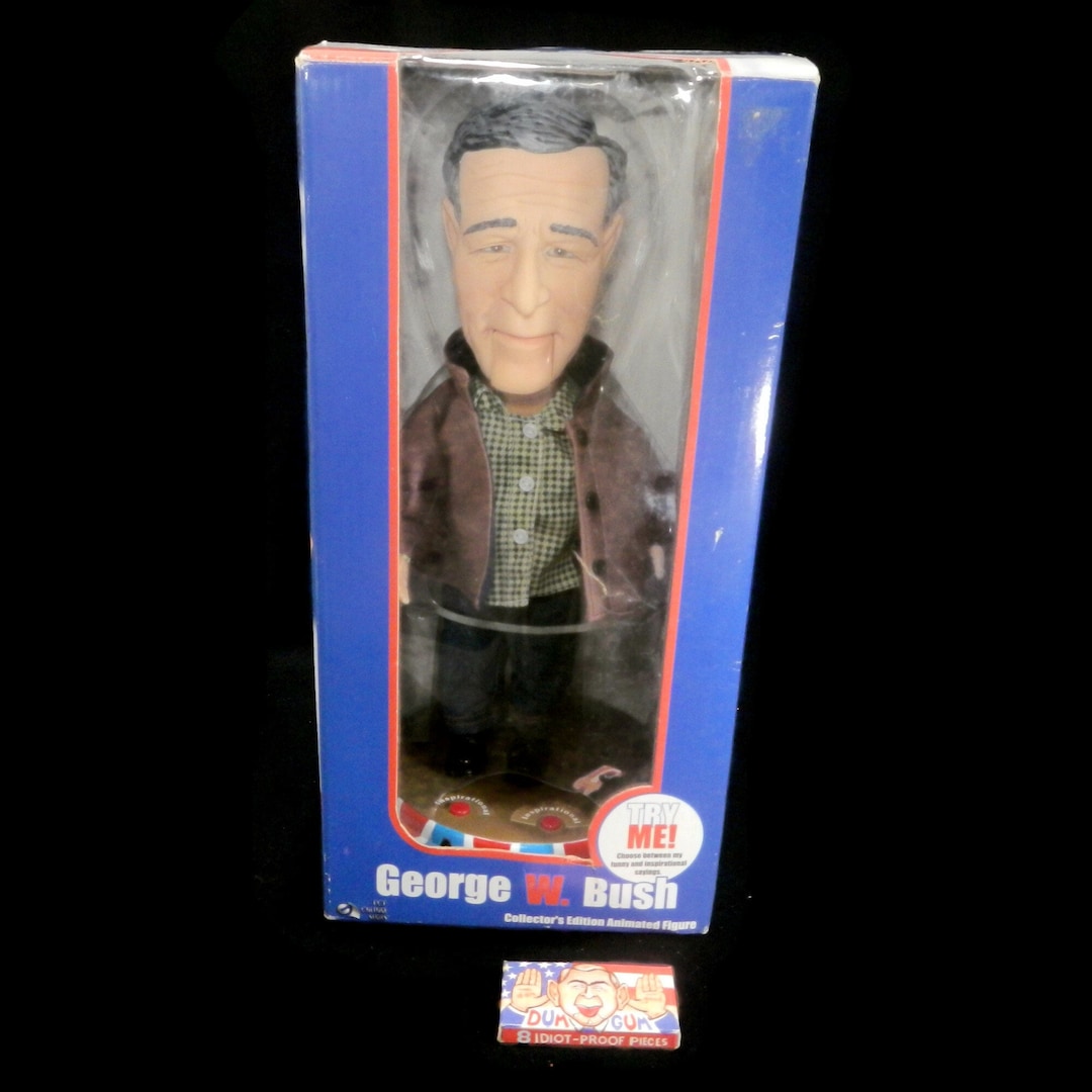 Vintage George W. Bush Animated Figure, Original Box Gemmy Industries ...