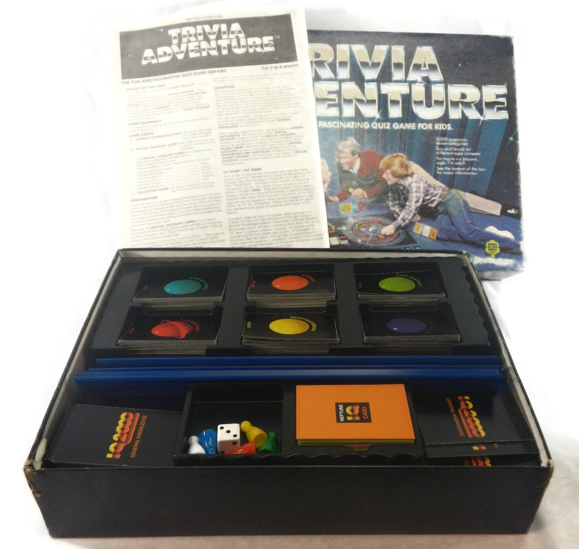 Vintage Trivia Adventure Board Game Pressman 2000 1983 - Etsy