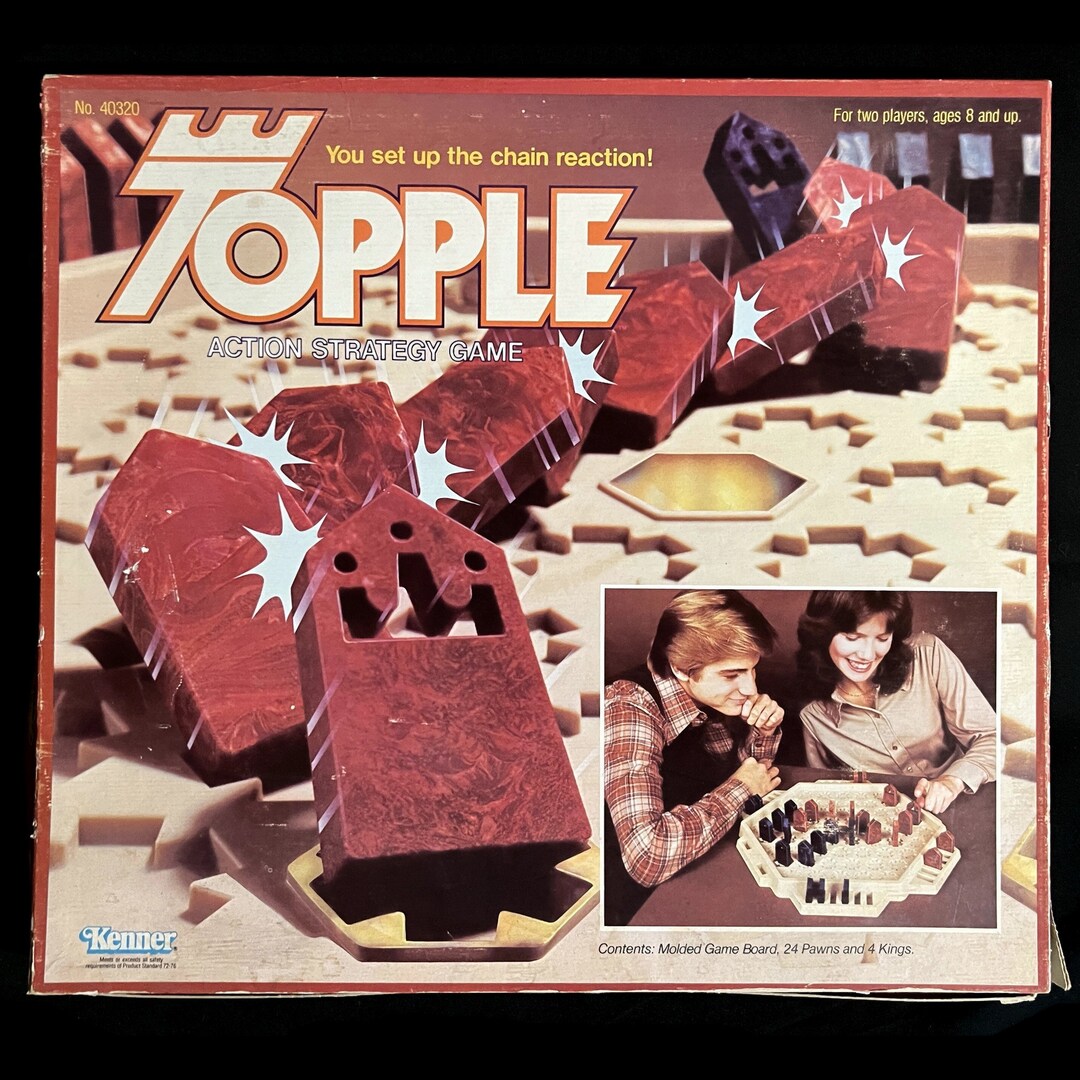 Vintage Topple Board Game - Kenner, No 40320, 1979, 2 Players - Family ...