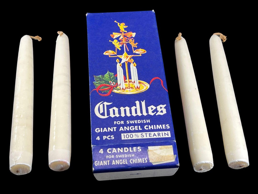 Vintage Candles for Giant Angel Chimes - Set of 4, Made in Sweden, 100% ...